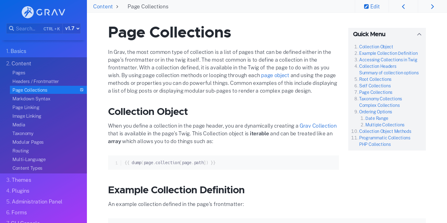 Page Collections | Grav Documentation