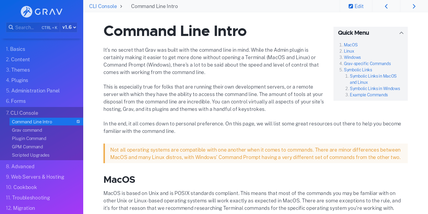 Command Line Intro | Grav Documentation