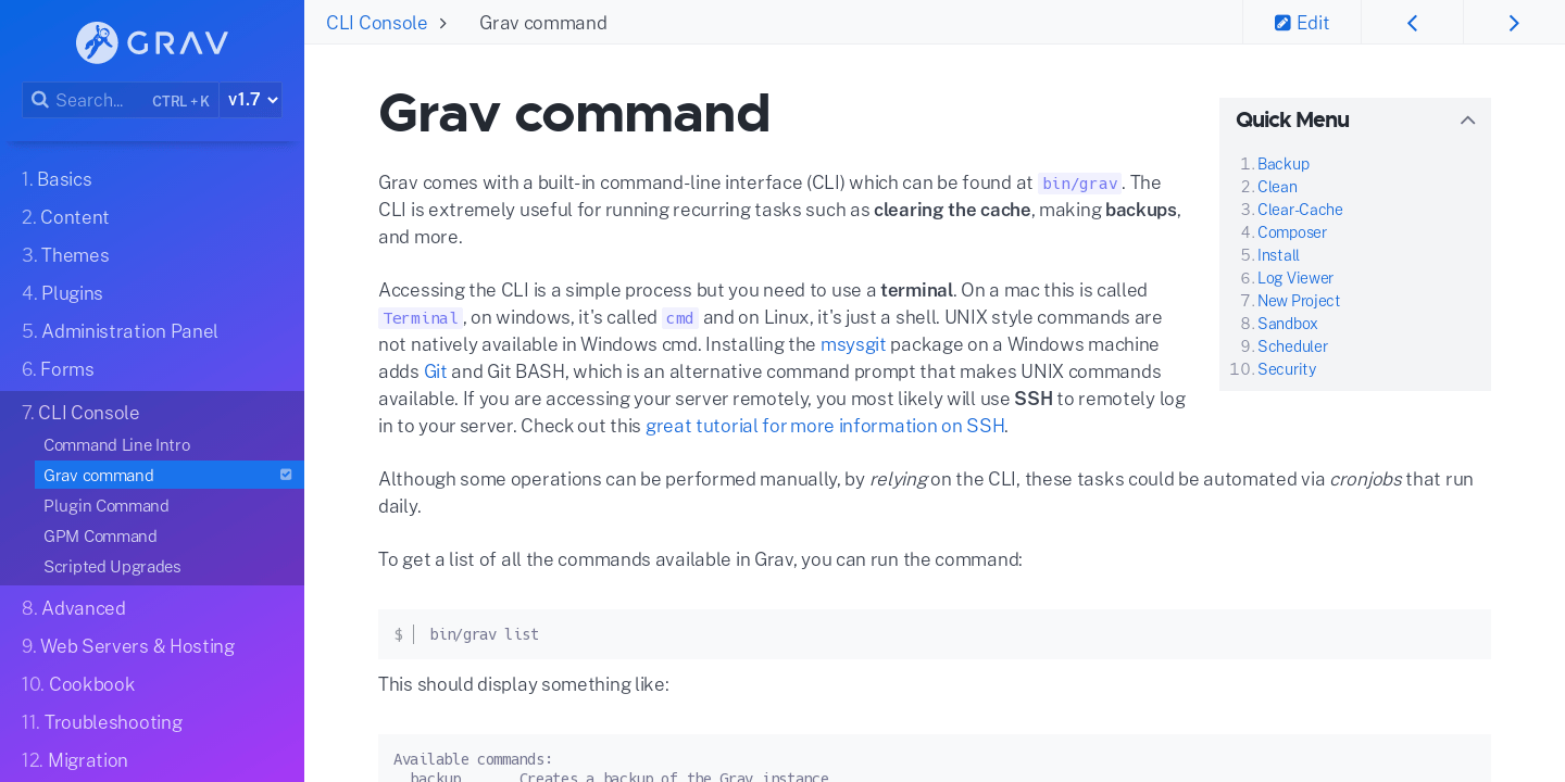 Grav command | Grav Documentation