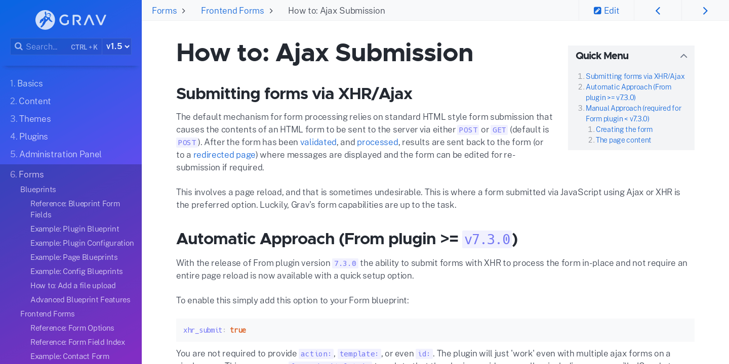 How To Ajax Submission Grav Documentation