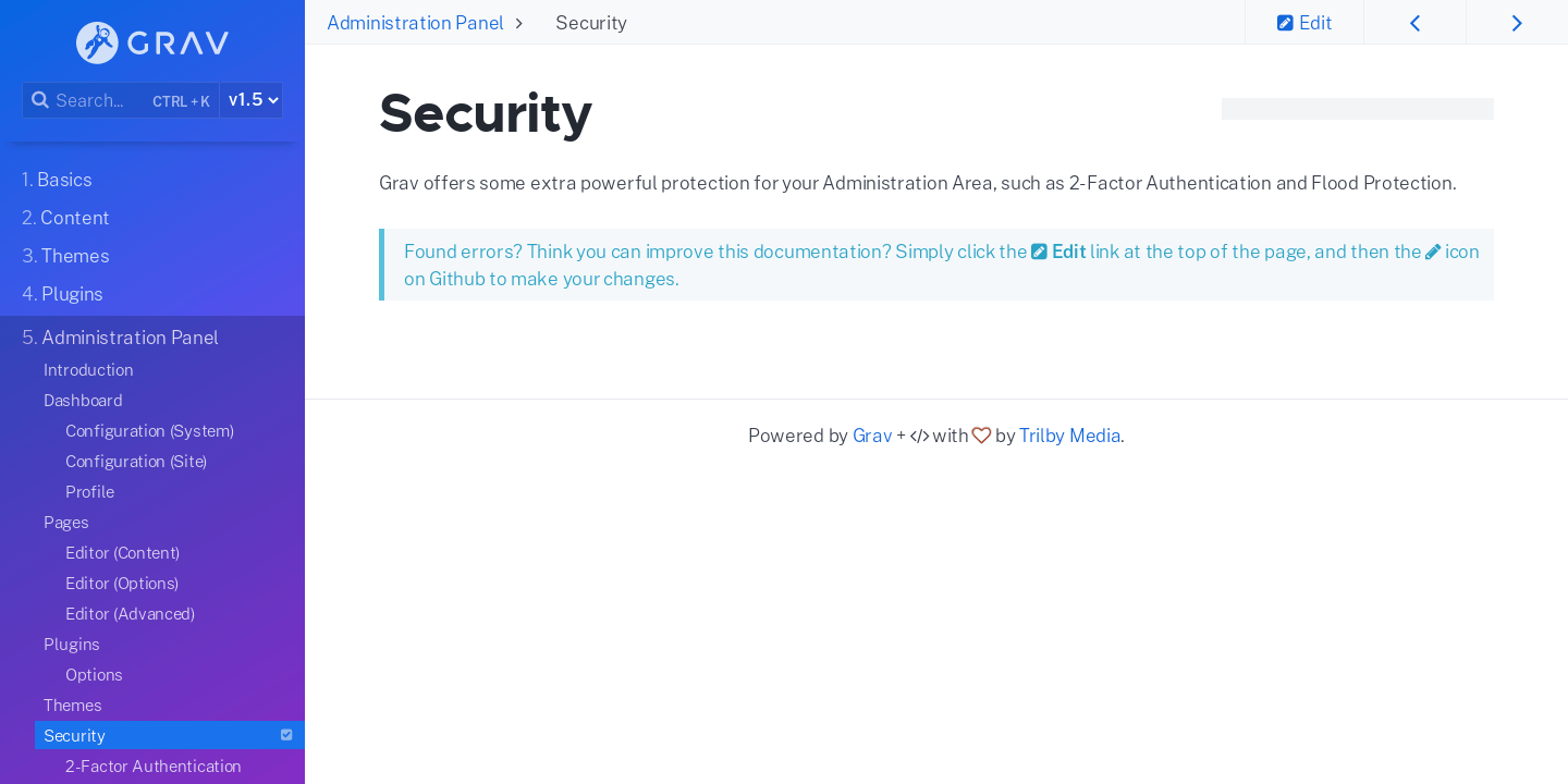 Security | Grav Documentation