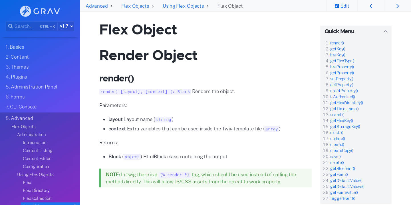 Flex Object | Grav Documentation