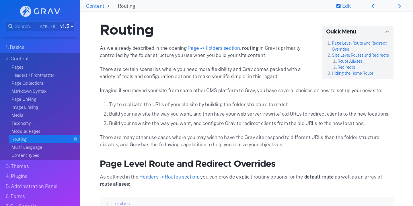 Routing | Grav Documentation