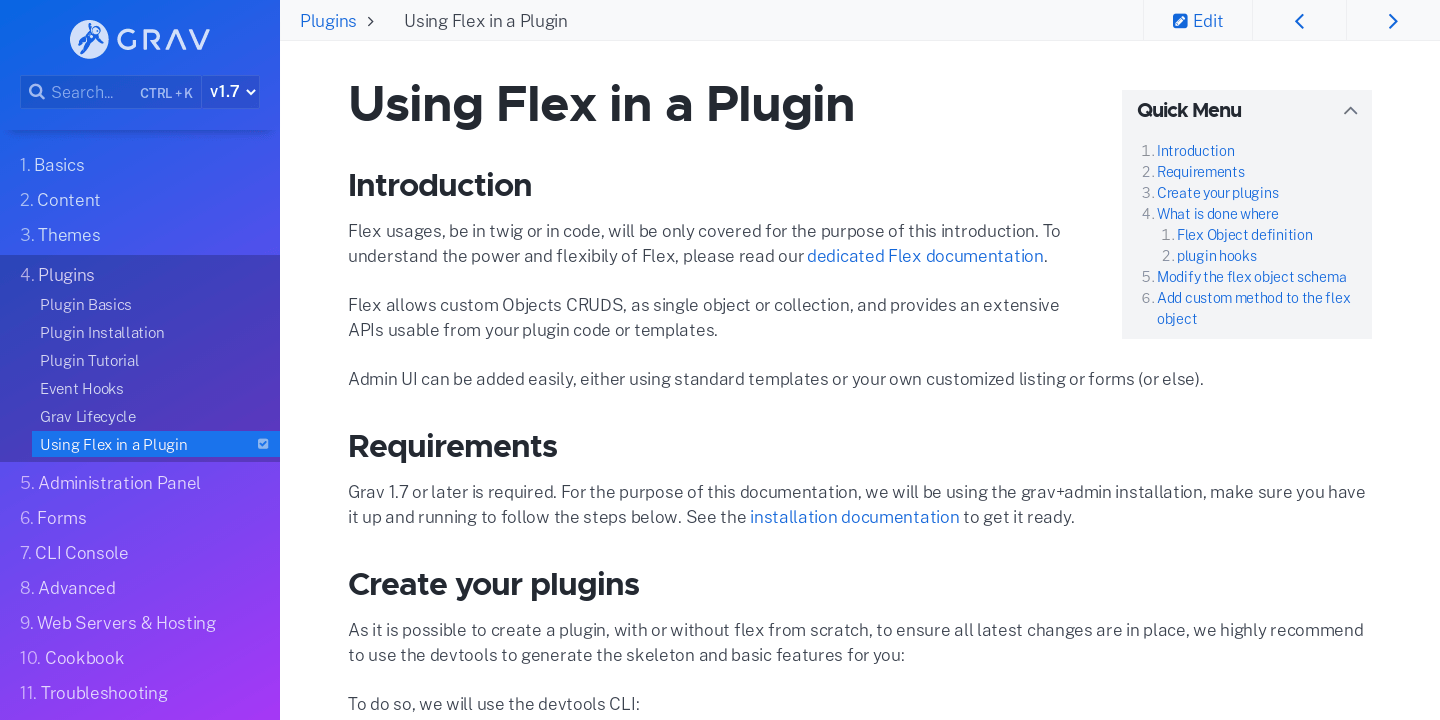 Using Flex in a Plugin | Grav Documentation