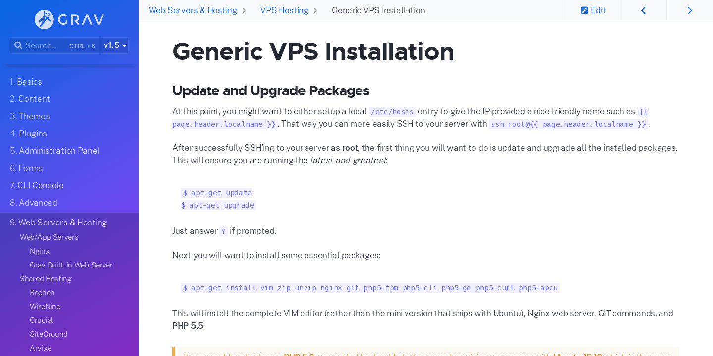 Generic VPS Installation | Grav Documentation